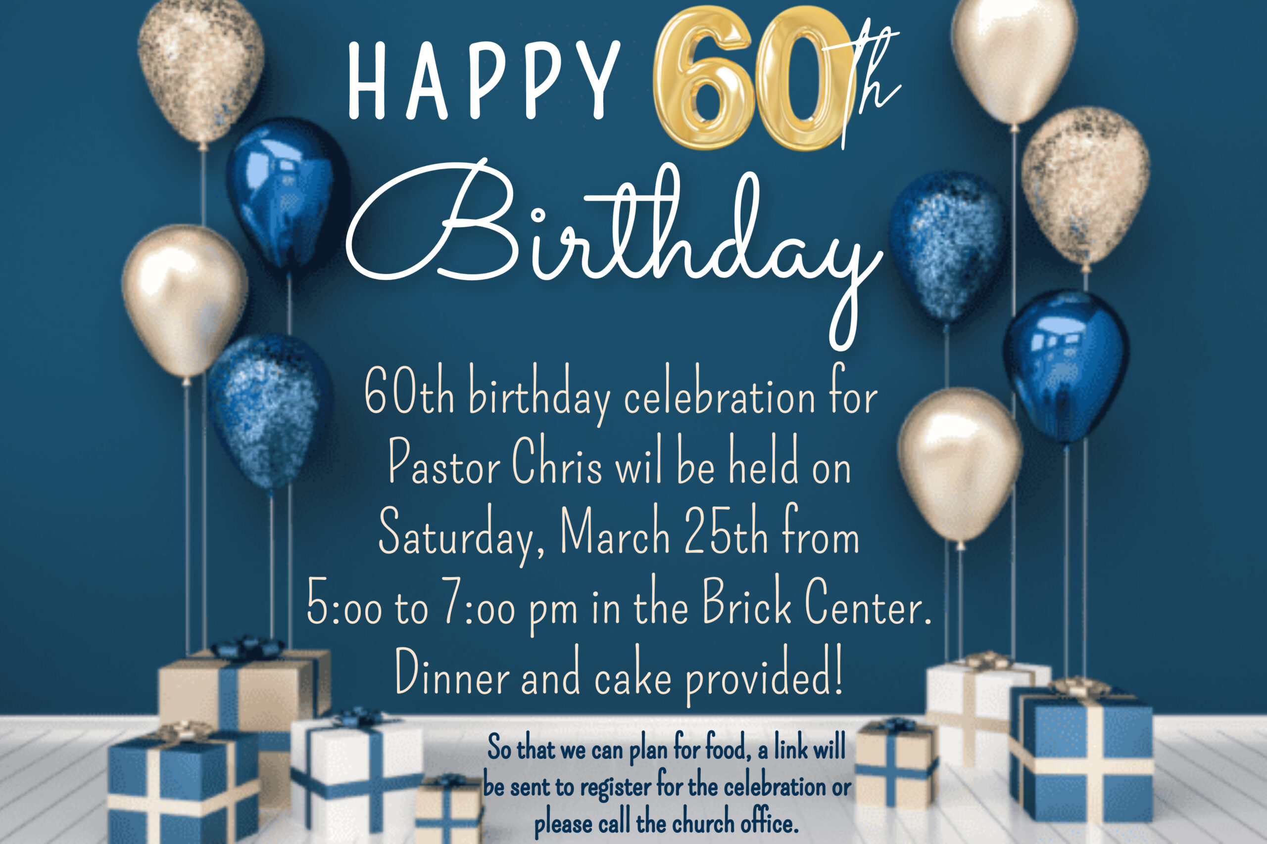 60th BIRTHDAY CELEBRATION for PASTOR CHRIS! - The Red Brick Church 60th BIRTHDAY CELEBRATION for PASTOR CHRIS! - The Red Brick Church